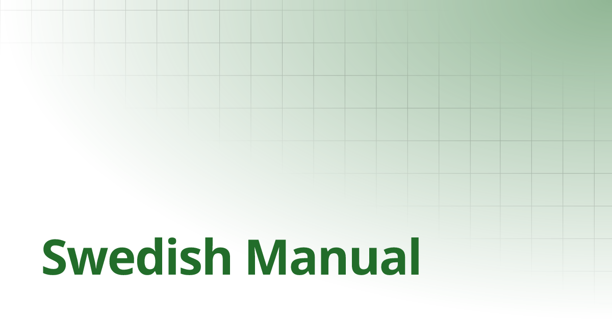Swedish Manual | Docs