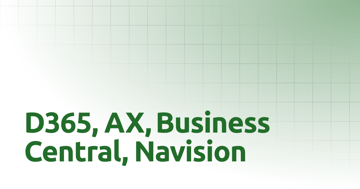 D365, AX, Business Central, Navision | Docs
