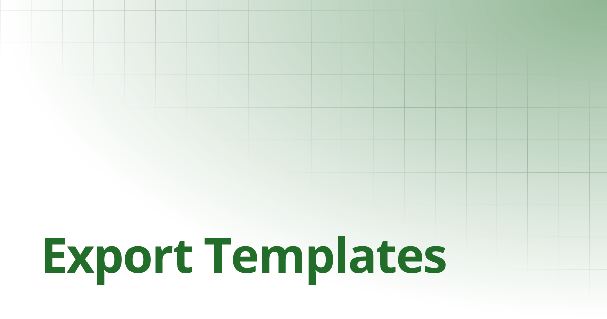 Export Templates | Docs