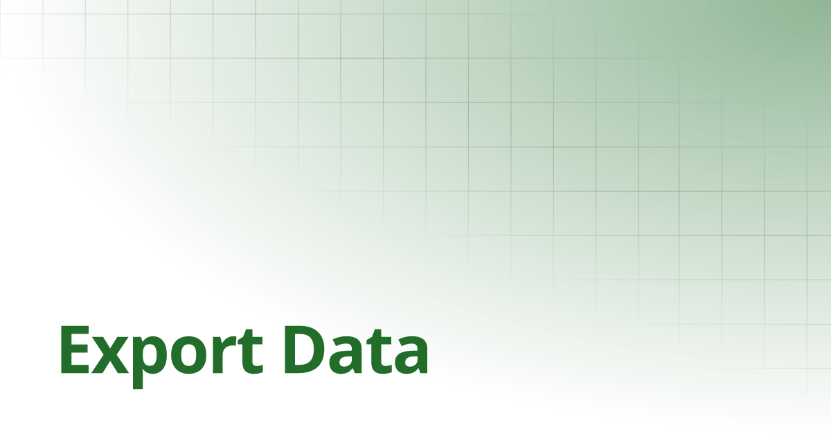 Export Data | Docs