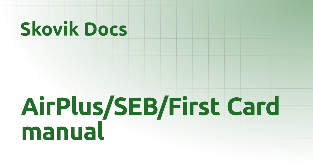 Eurocard/SEB User Manual | Docs